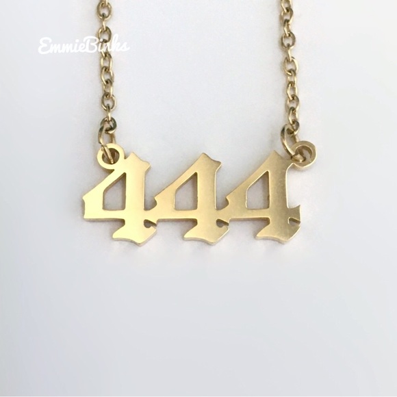 Jewelry | New 18kgp Angel Number 444 Numerology Necklace Stainless ...